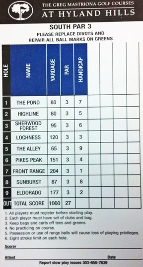 South Par 3 - The Greg Mastriona Golf Courses at Hyland Hills